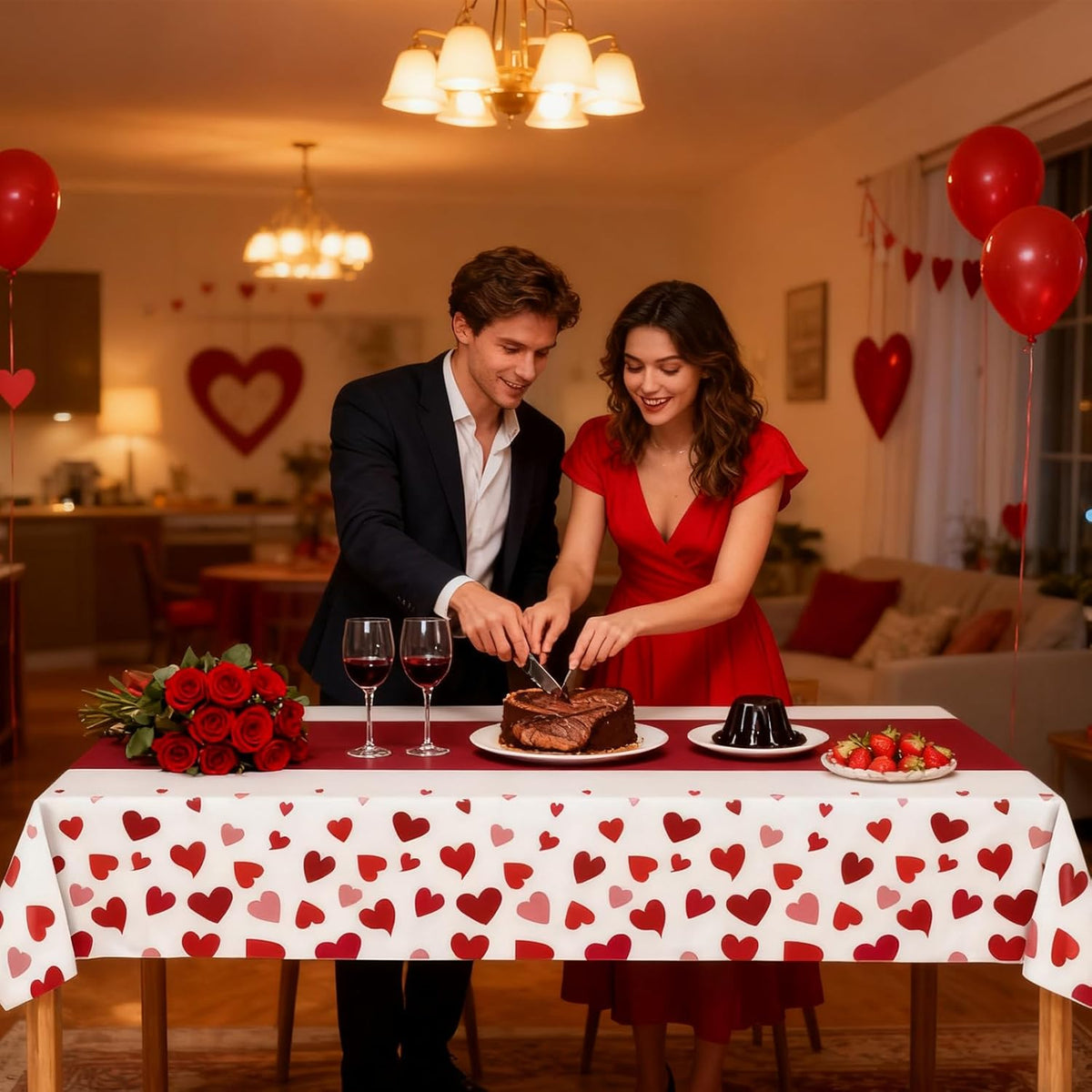 Decoraciones de manteles para fiestas de San Valentín – SupplyRD.com
