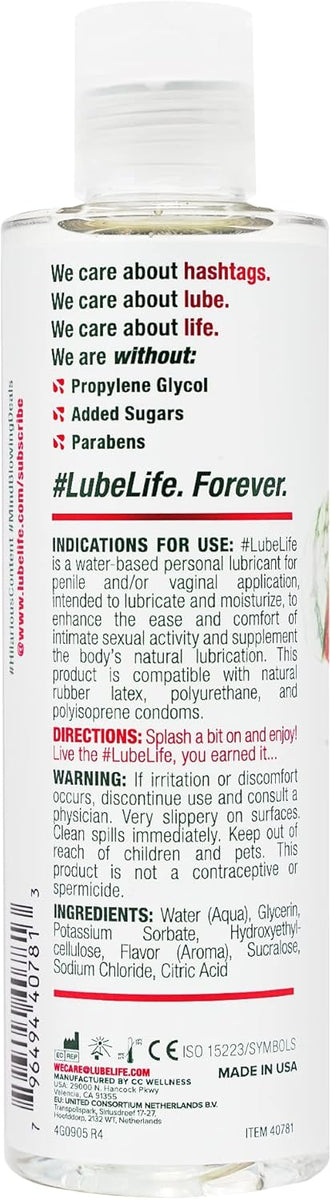 Lube Life - Lubricante personal a base de agua, sabor a sandía, a24 ...
