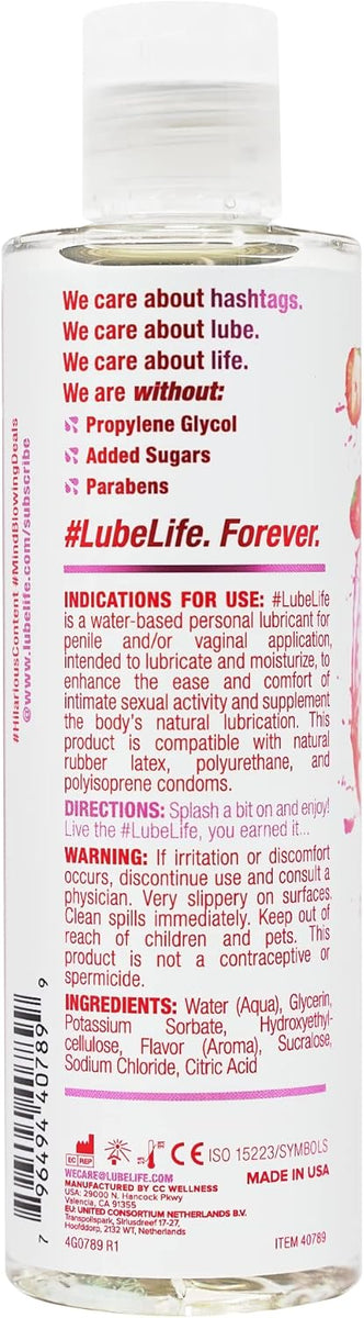 Lube Life - Lubricante personal a base de agua, sabor fresa, a24 ...