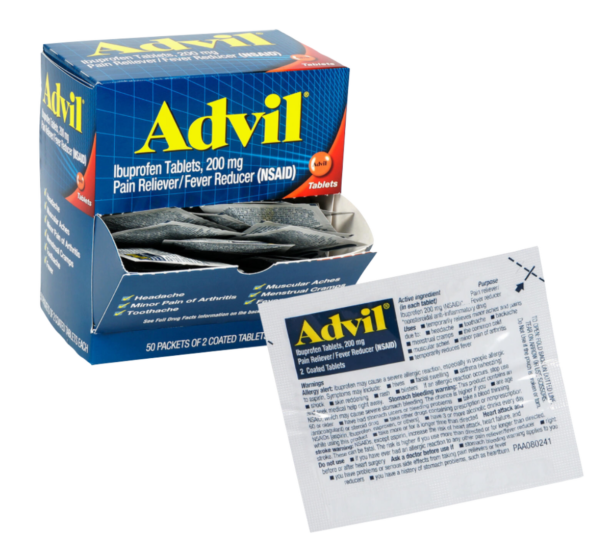 Advil Alivio del dolor y de fiebre (1 paquete de 2 cápsulas) – SupplyRD.com
