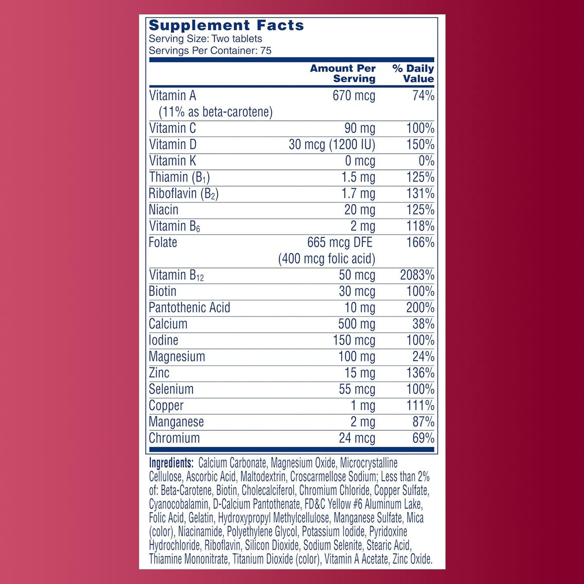 One A Day Proactive 65+, multivitamínico para hombres y mujeres ...