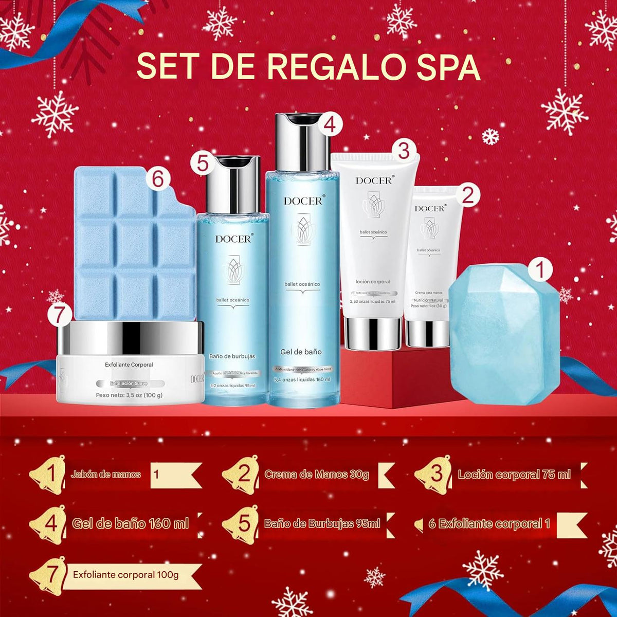Set de regalo de spa oceánico para mujeres, 7 piezas – SupplyRD.com